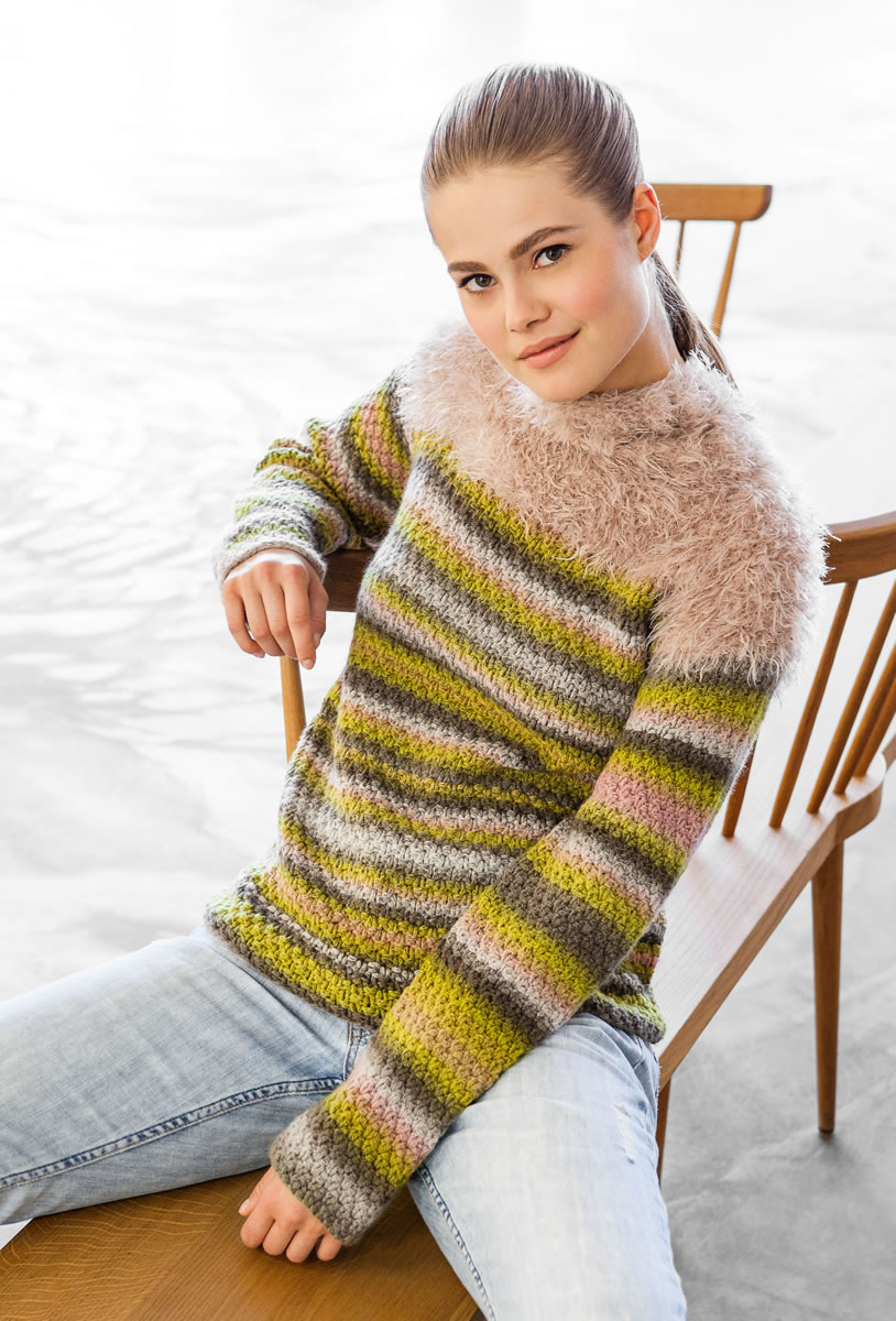 Lana Grossa PULLI IM PERLMUSTER MIT FLAUSCHPASSE Alta Moda Cashmere 16 ...