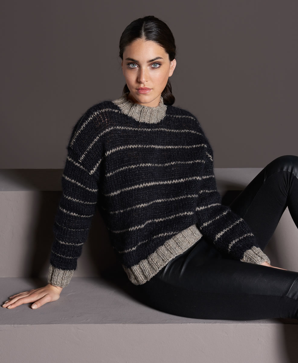 Lana Grossa STREIFENPULLI GLATT RECHTS Alta Moda Alpaca/Splendid ...