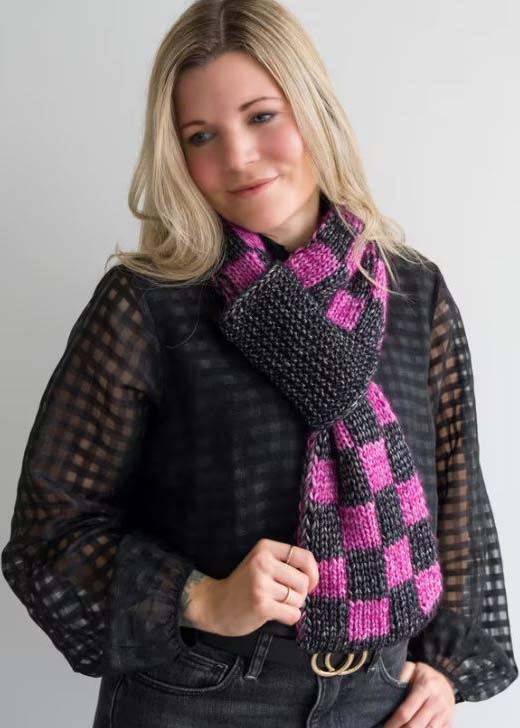 Lana Grossa SCHAL in Doppelstrick-Technik Twinny & Lucida | Tanja Steinbach - Modell ARD Buffet ...